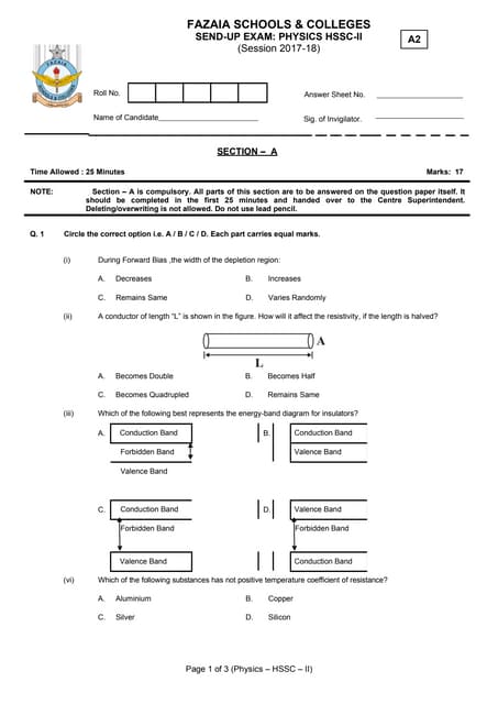 Phy hssc-ii-a1 -a2 copy | PDF