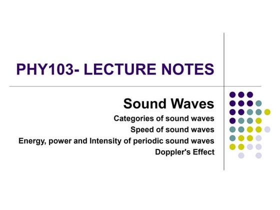 LO4 - Sound Waves | PPTX | Physics | Science