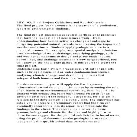 PHY 103 Final Project Guidelines and RubricOverviewThe final .docx