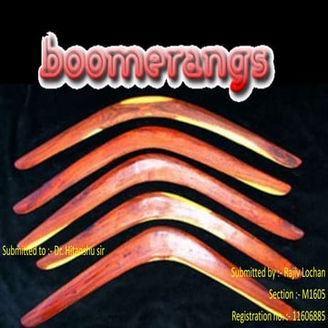 Physics Boomerang | PPTX | Arms & Ammunition | Sensitive Topics