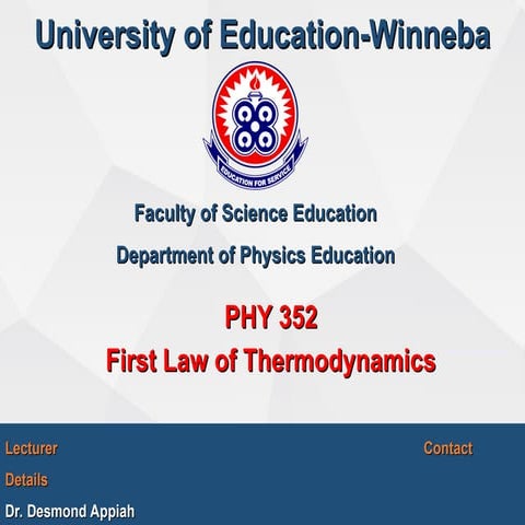 Thermodynamics - Lecture 3 - Energy, Energy Transfers and General ...
