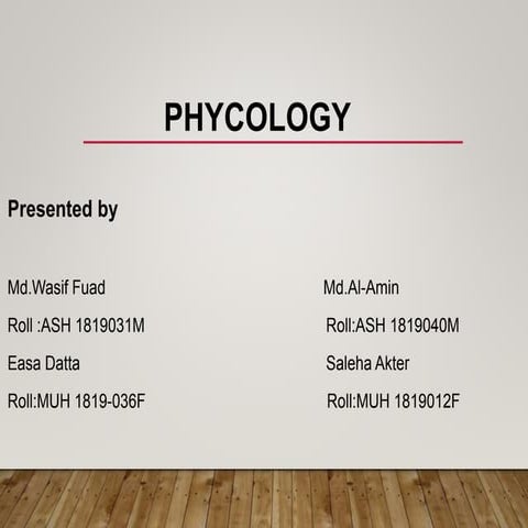phycology powerpoint presentation | PPTX