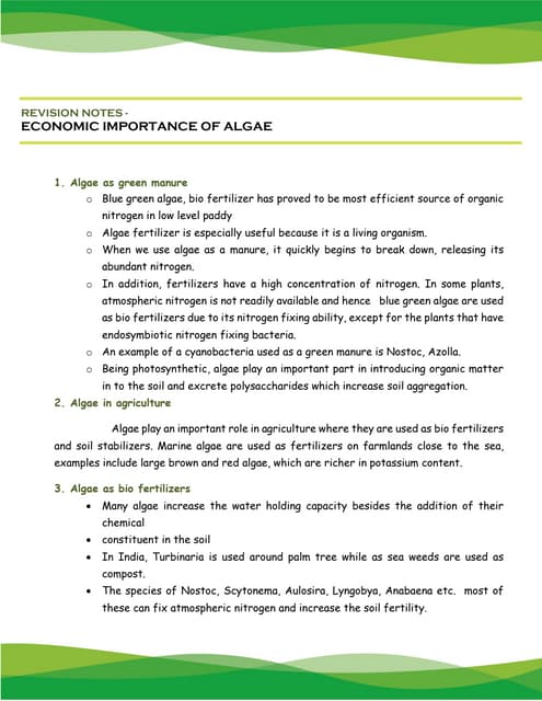 Economical importance of algae | PPTX