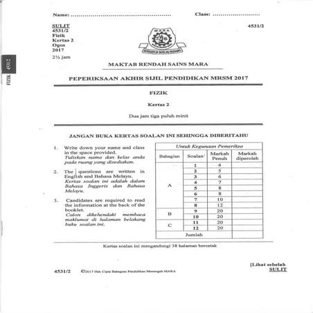 Phy mrsm k2 (soalan) | PDF