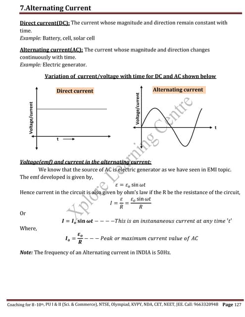 Alternating Currents Class 12 | PPT