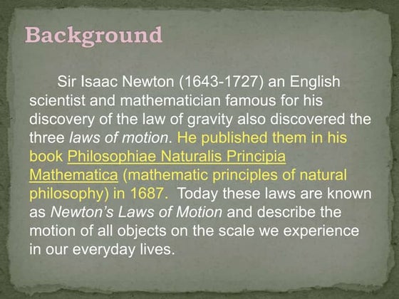Newton's 3 laws of Motion | PPT