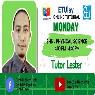 DepEd ETULAY Week Number 7 Presentation in Physical Science | PPTX