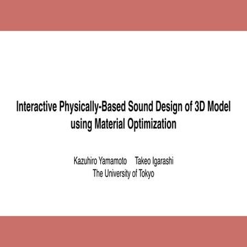 Interactive Physically-Based Sound Design of 3D Model using Material ...