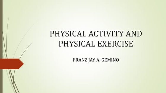 Physical activity and healthy diet | PPTX