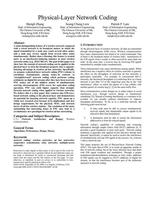 Physical Layer Network Coding Pdf