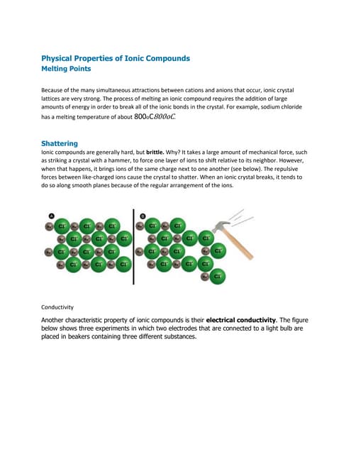 Properties of Compounds - Ionic, Covalent and Metallic | PPS