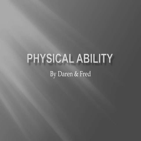Physical Ability2 | PPTX | Special Needs Kids | Parenting