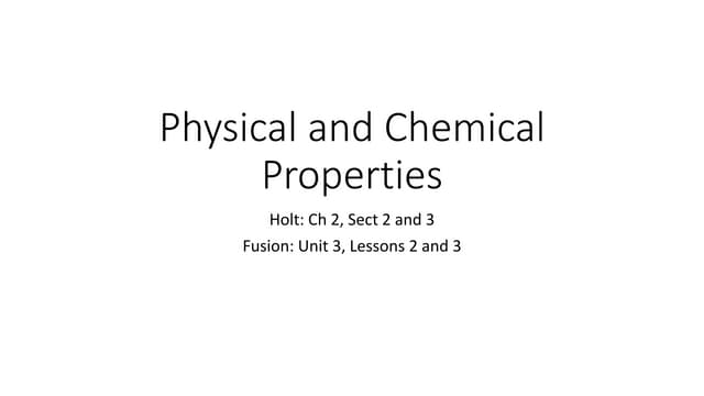 Physical Properties Of Matter | PPT