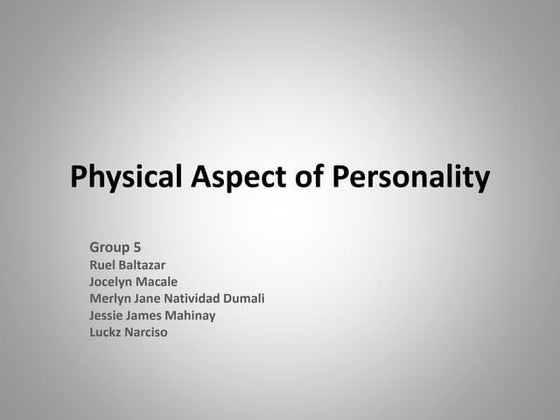 Aspects of individual's personality | PPT