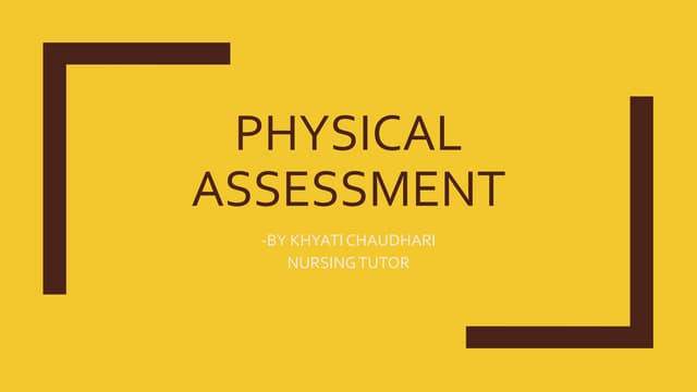 Physical Assessment Techniques (IPPA) pdf | PPTX