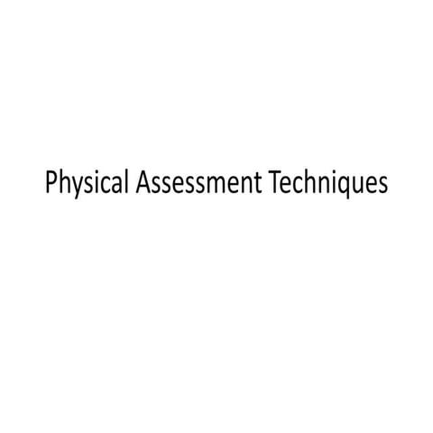 Physical Assessment Techniques (IPPA) pdf | PPTX