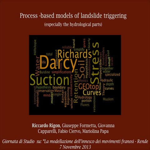 Physical based models of Landslides' triggering | PDF