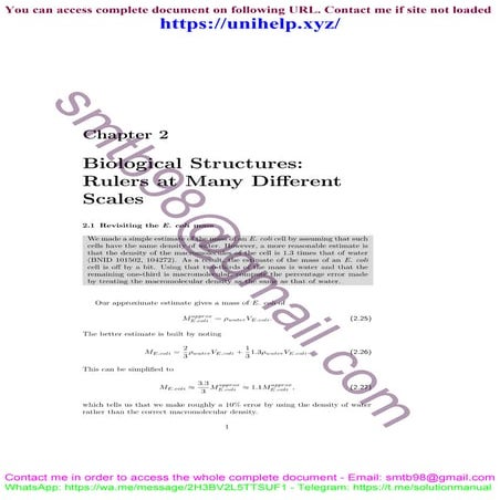 Solutions for Exercises from Physical Biology of the Cell 2nd Edition ...