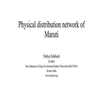 Physical distribution network of Maruti.pptx