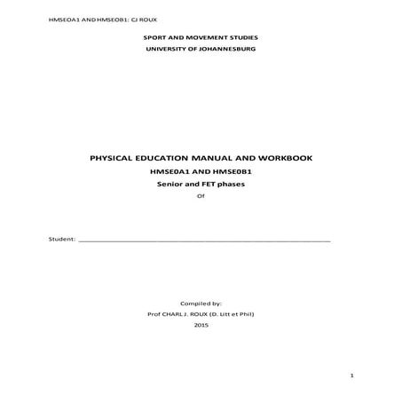 Physical education 1booklet | PDF