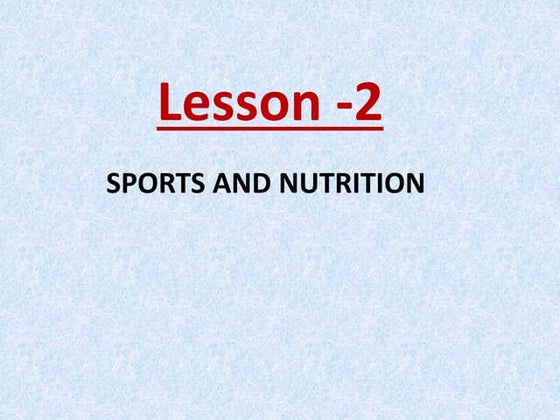 sports & nutrition Unit 2 physical education class 12 | PPT