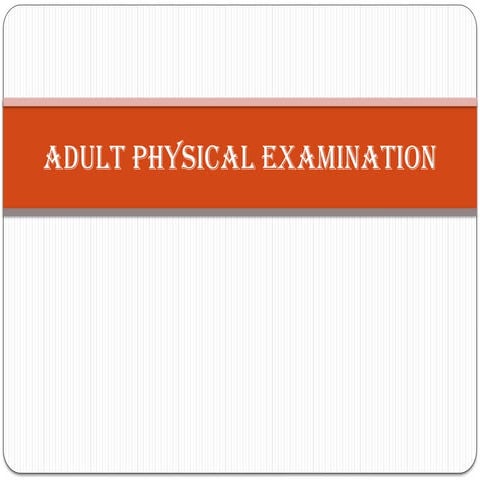 The techniques of physical examination | PPTX