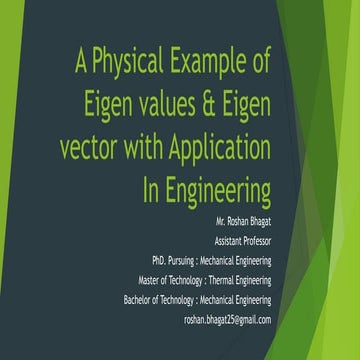 Physical examples of eigen values and eigen vector | PPTX