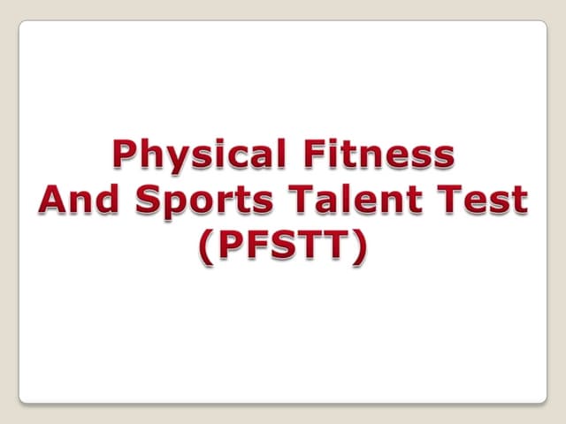 Physical Fitness Test Lecture