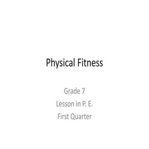 Physical fitness illustrated | PPT
