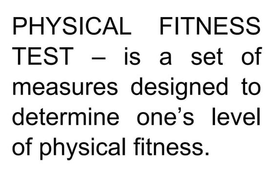PHYSICAL FITNESS TEST SCORE CARD | PDF