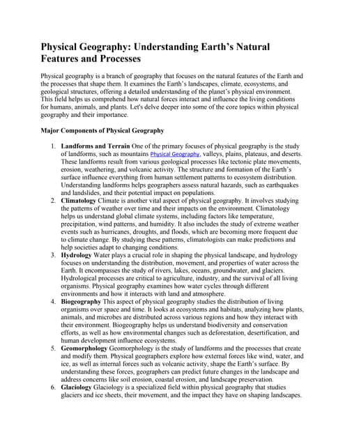 Branches of physical geography | PPTX