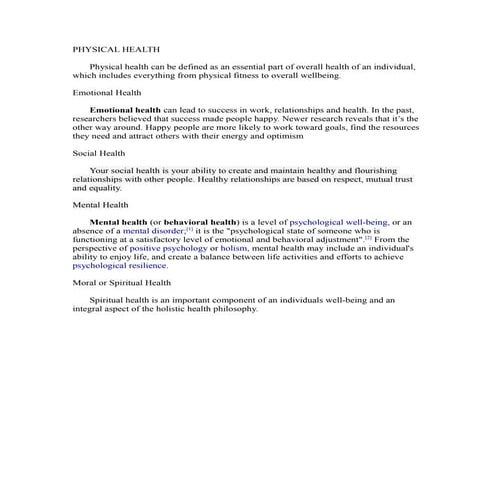 The Six Components of Health | PPT