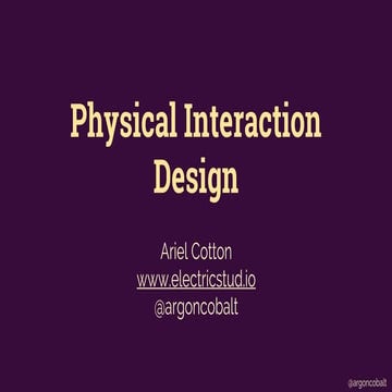 Physical interaction design | PDF
