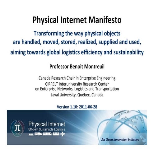 Physical internet manifesto 1.10 2011 06-28 english bm | PDF