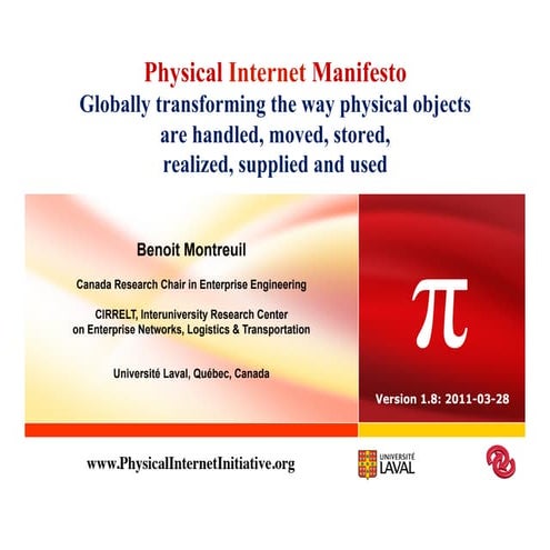 Physical internet manifesto 1.8 2011 03-28 english bm | PDF