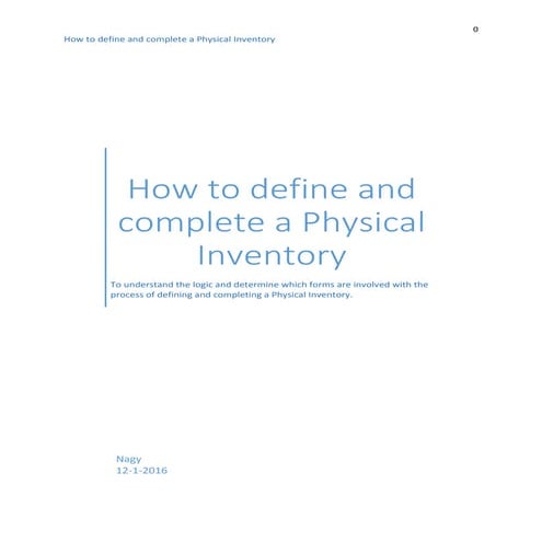 Physical inventory training manual | PDF