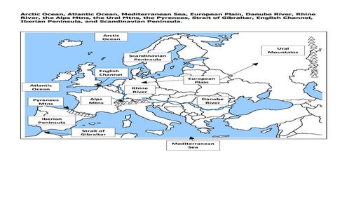 Physical Map Of Europe Rivers Tiber