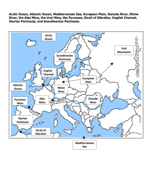 Physical map of europe | PPT