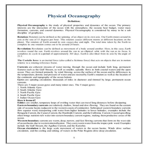 Physical oceanography | DOCX