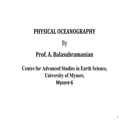 Physical oceanography | PPT