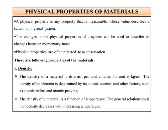 Properties of material | PPTX