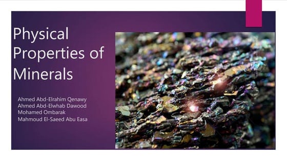 Earth science 1.2 : Identifying minerals | PPT