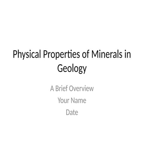 Earth Materials and Processes | PPTX