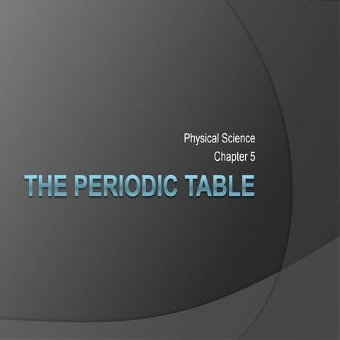 Physical Science 5.1 : Arranging the Elements | PPTX