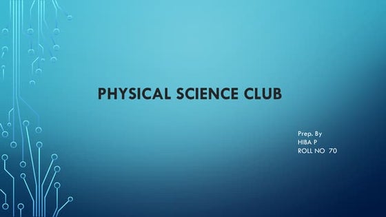 Science club in schools | PPT