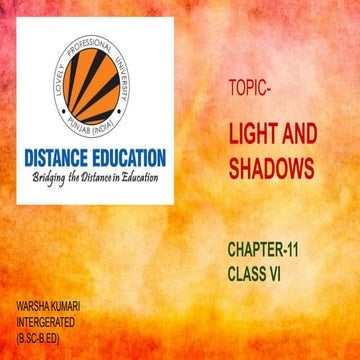 LIGHT AND SHADOWS | PPT