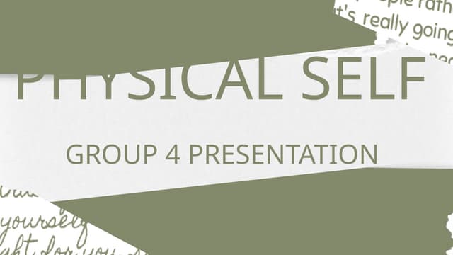 Understanding the Self- Midterm- Physical Self | PPTX