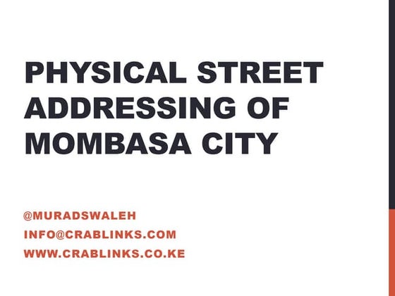 Establishment of a Physical Address System for Nairobi City County ...