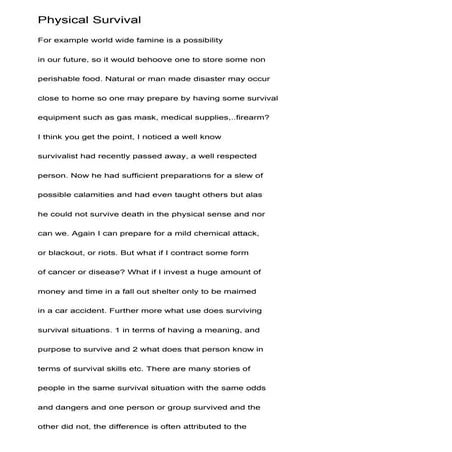 A presentation on survival skills | PPTX