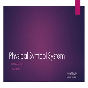 Physical symbol system | PPTX